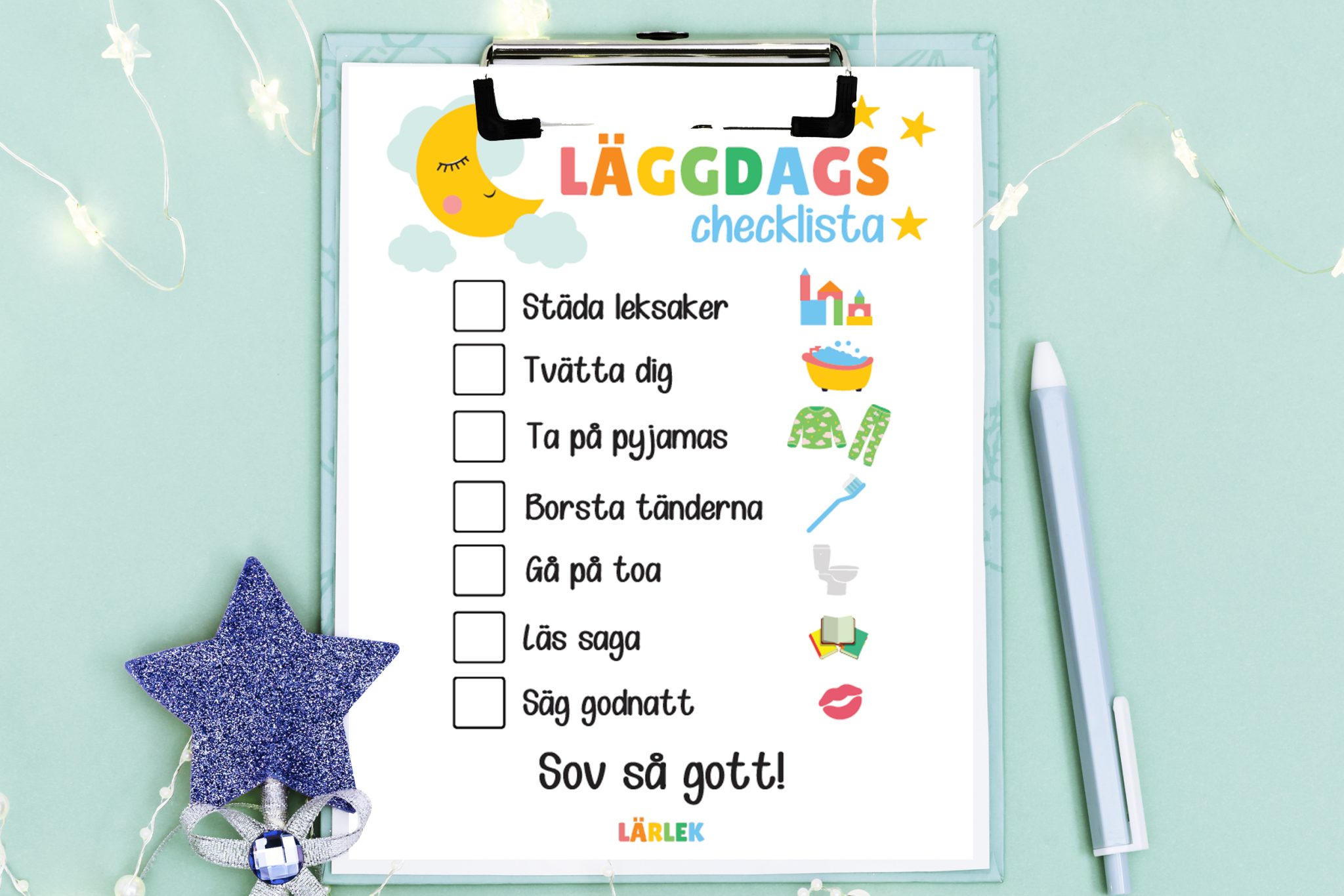 Checklistor för enkla Morgon- och Kvällsrutiner - Pyssla med Viktoria