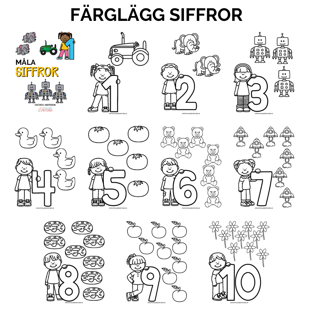 Kunskaper Målarsidor Erbjudande - Pyssla med Viktoria