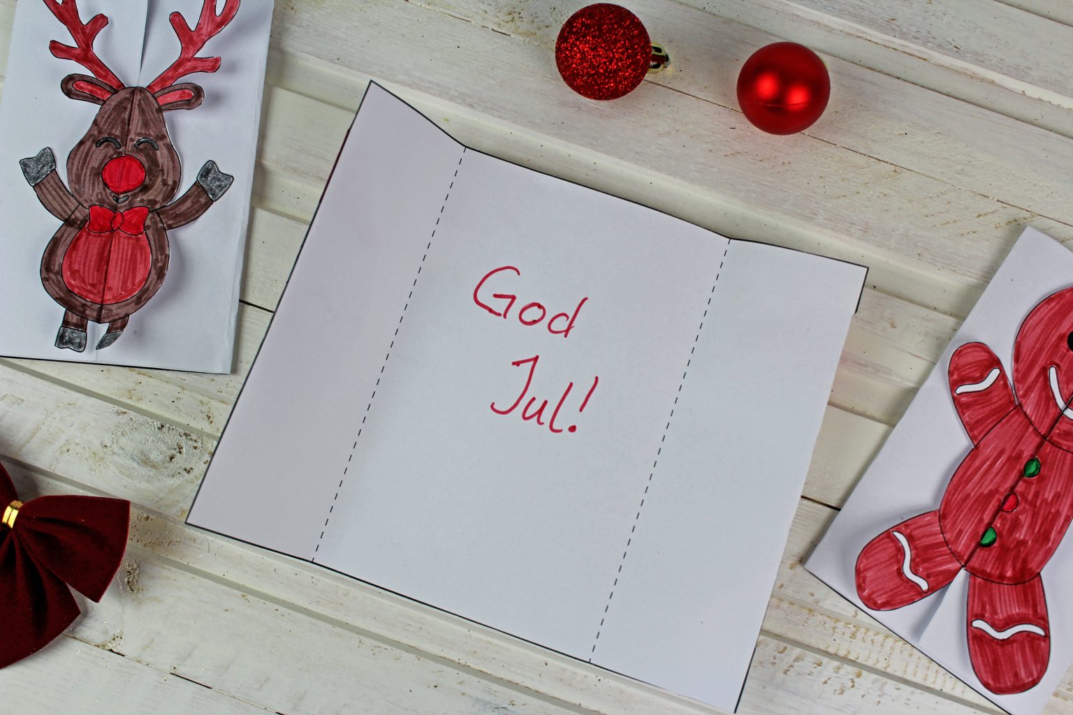 Vikbara julkort för barn - Pyssla med Viktoria