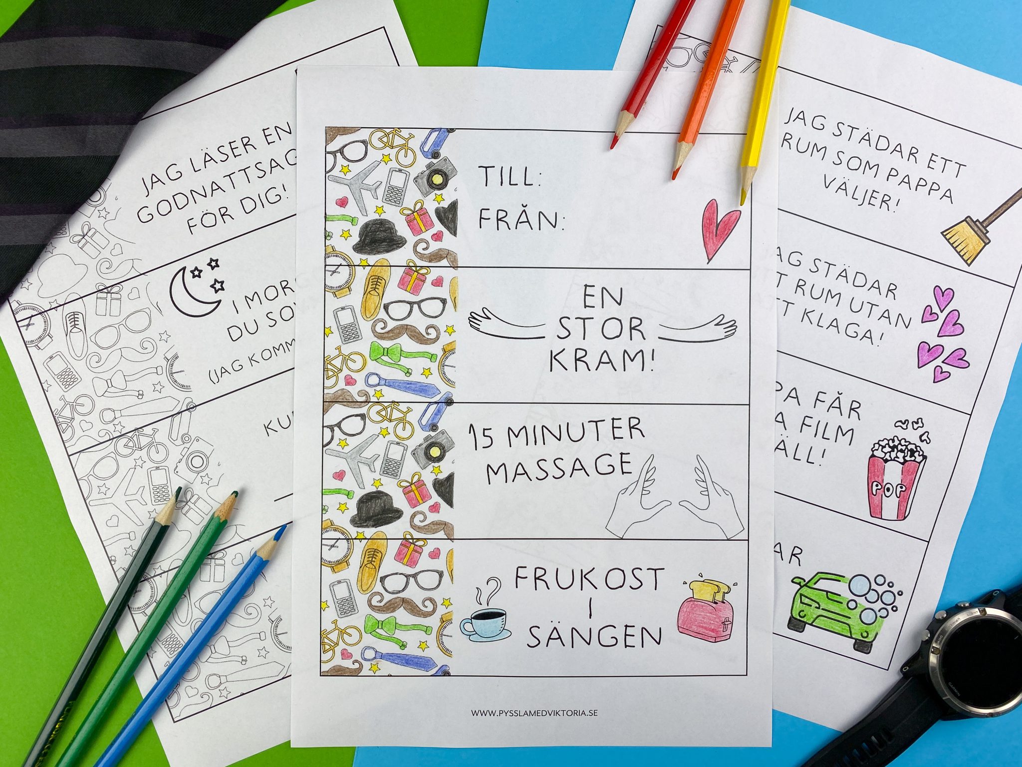 Fars Dag Kuponger att ge i present till pappa - Pyssla med Viktoria